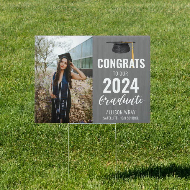 High School Congratulations Graduate Photo Sign | Zazzle