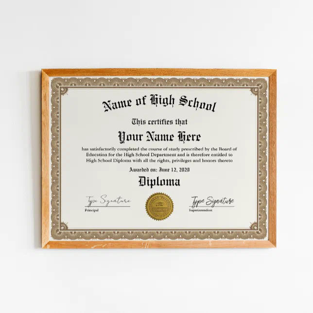High School diploma, homeschool certificate, GED Poster | Zazzle