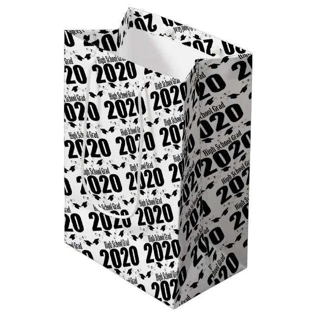 High School Grad 2020 Graduation Gift Bag (Black) | Zazzle