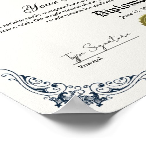 High School graduate Diploma, GED certificate Poster | Zazzle