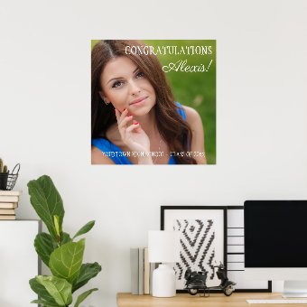 High School Graduation Photo Congratulations Name Poster | Zazzle
