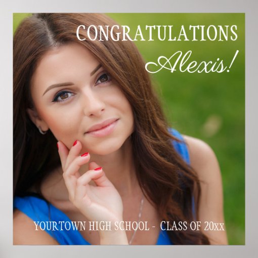 High School Graduation Photo Congratulations Name Poster | Zazzle