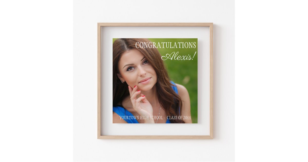 High School Graduation Photo Congratulations Name Poster | Zazzle