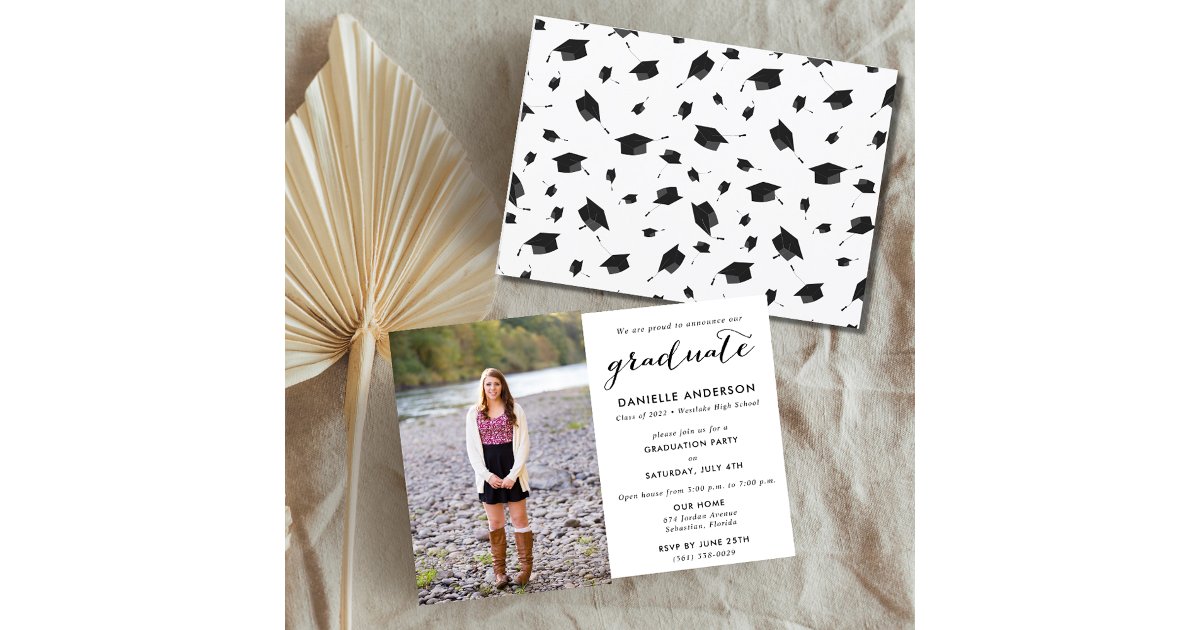 High School Graduation Photo Party Invitation | Zazzle
