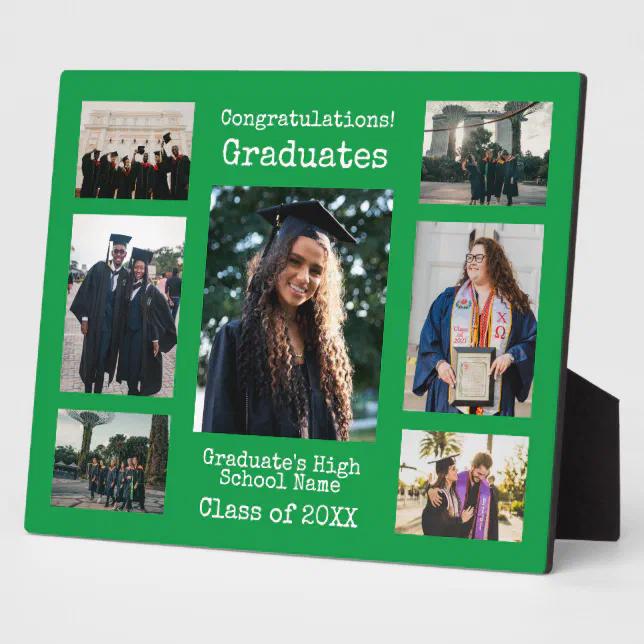 High School Green Congratulations Graduates Photo Plaque | Zazzle