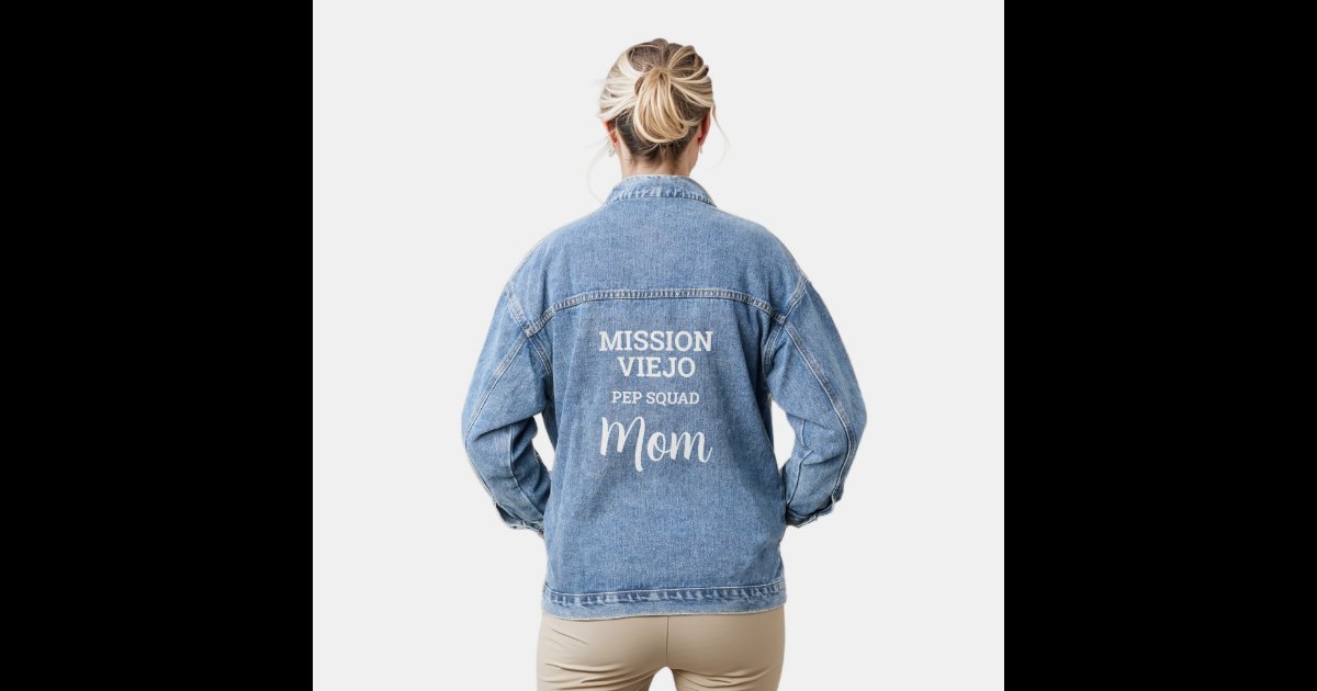 High School Pep Squad Mom Denim Jacket | Zazzle