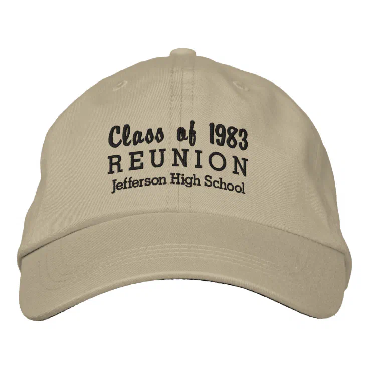 High School Reunion Class of Custom School Name Embroidered Baseball ...
