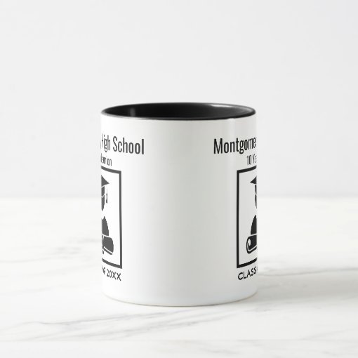 High School Reunion Custom Black Minimalist Mug | Zazzle