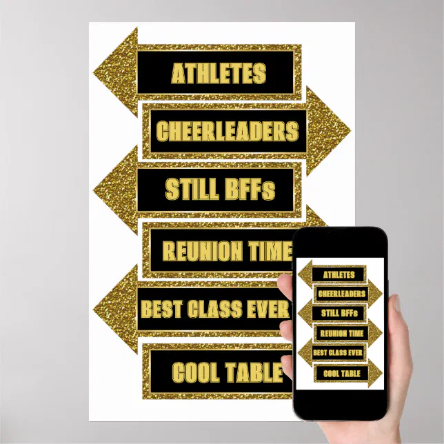 High School Reunion Photobooth Arrow Props Kit Pos Poster | Zazzle