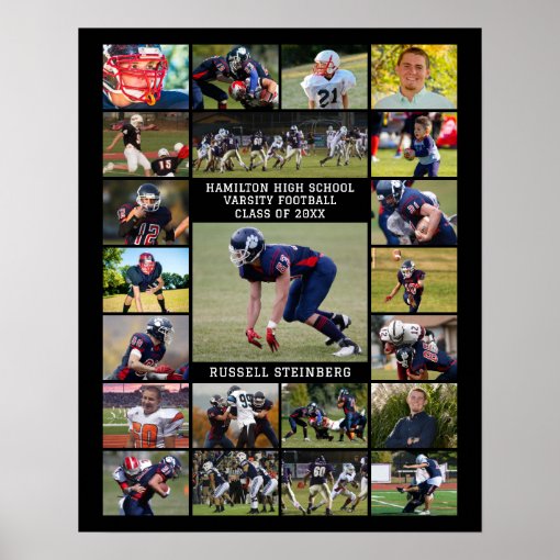 High School Senior Sports 22 Photo Collage Poster | Zazzle