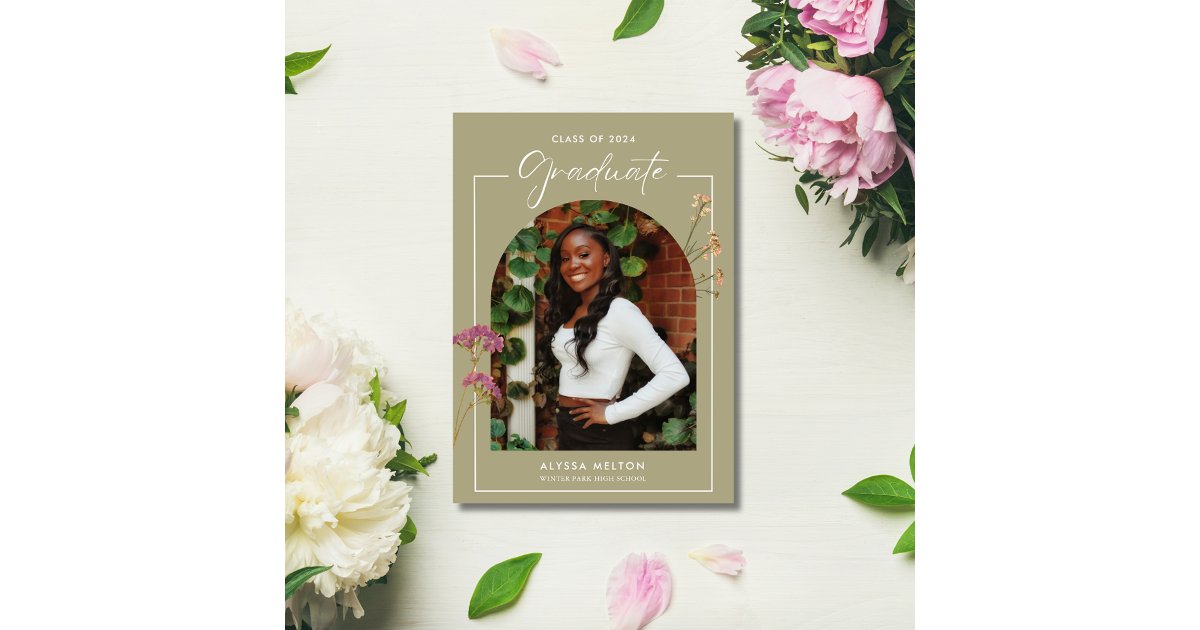 High School Wildflowers Photo Graduation Party | Zazzle