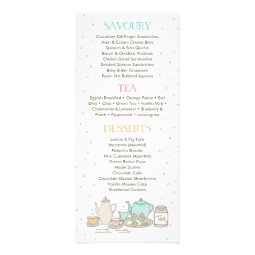 High Tea Party Cafe and Restaurant Menu Card | Zazzle