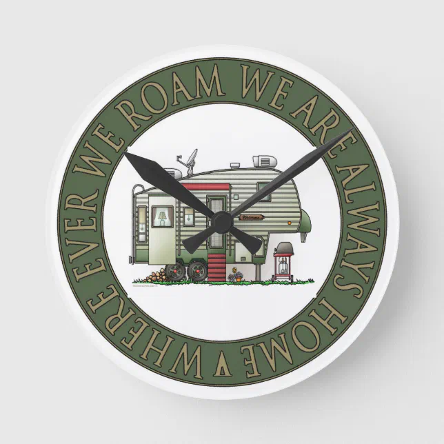 High Tech 5th Wheel Round Clock | Zazzle