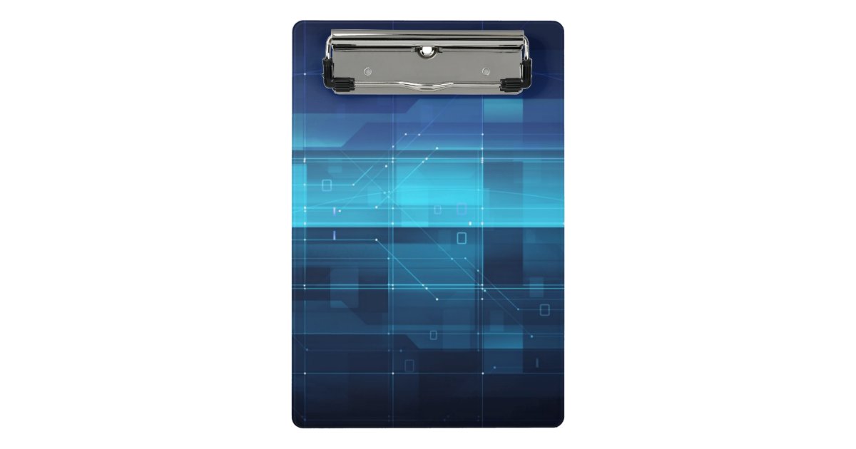 High tech digital background mini clipboard | Zazzle