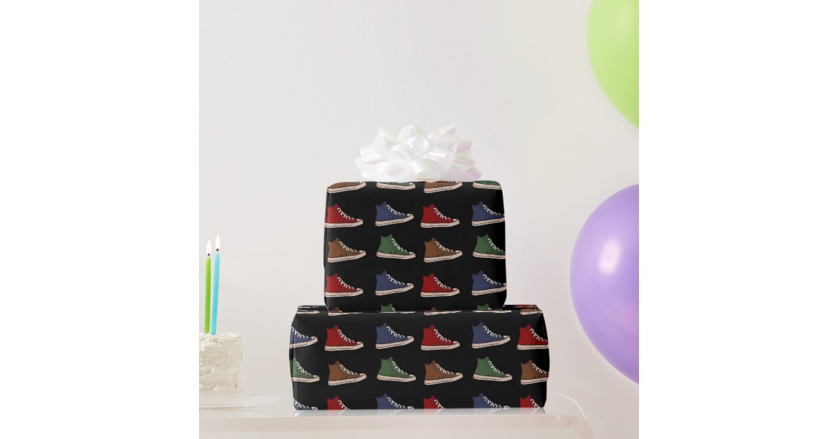 High-top sneakers shoes design wrapping paper | Zazzle