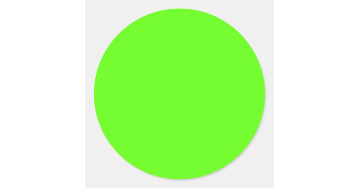 High Visibility Neon Green Classic Round Sticker | Zazzle