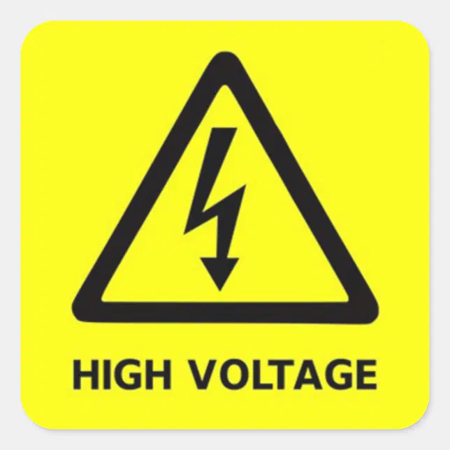 high voltage.png square sticker | Zazzle