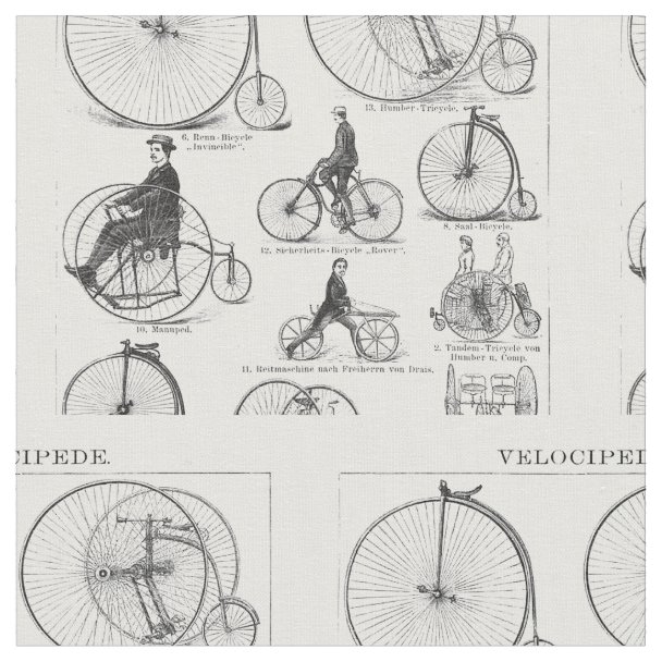 Vintage Bicycle Fabric | Zazzle