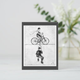 High-wire Bicycle - Vintage Circus Cycling Act Postcard | Zazzle