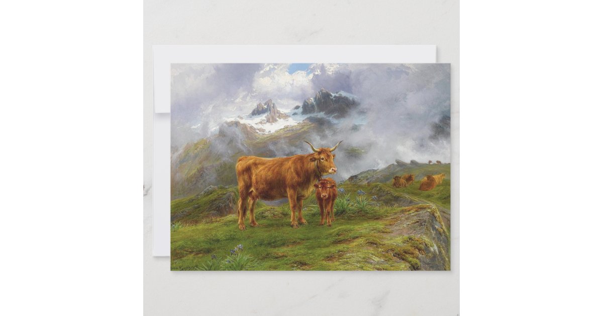 Highland Cattle (by Rosa Bonheur) Card | Zazzle