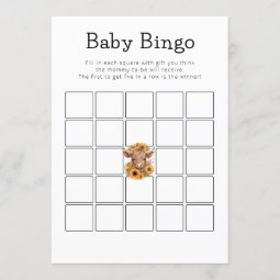 Highland Cow Bingo Baby Shower Game Card | Zazzle