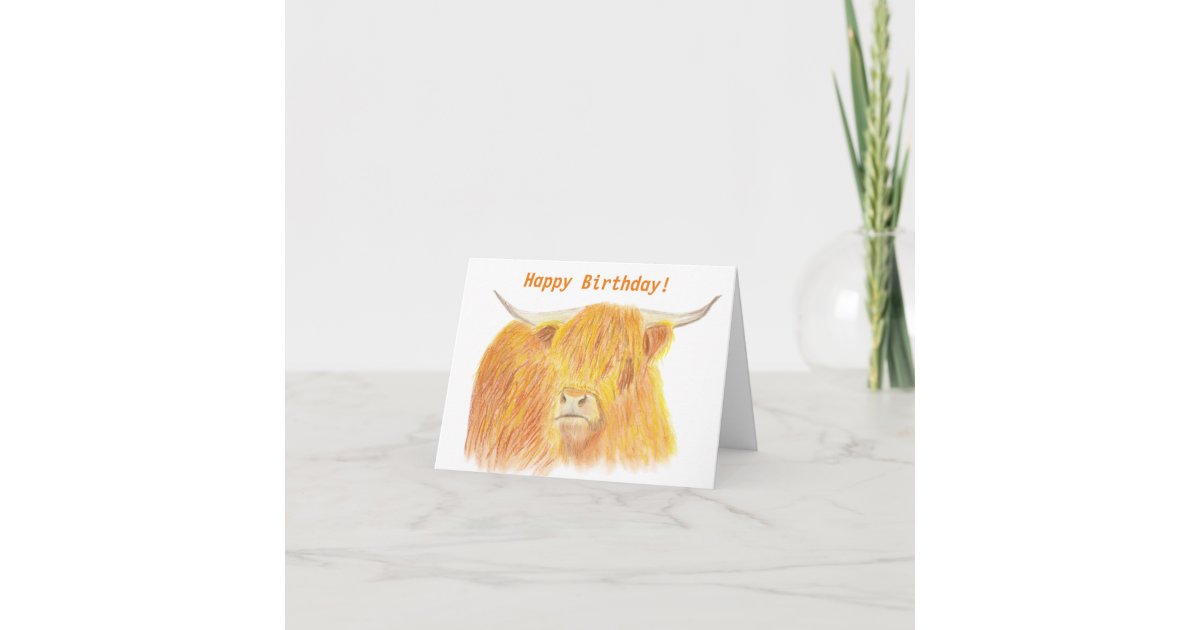 Highland Cow Birthday card | Zazzle