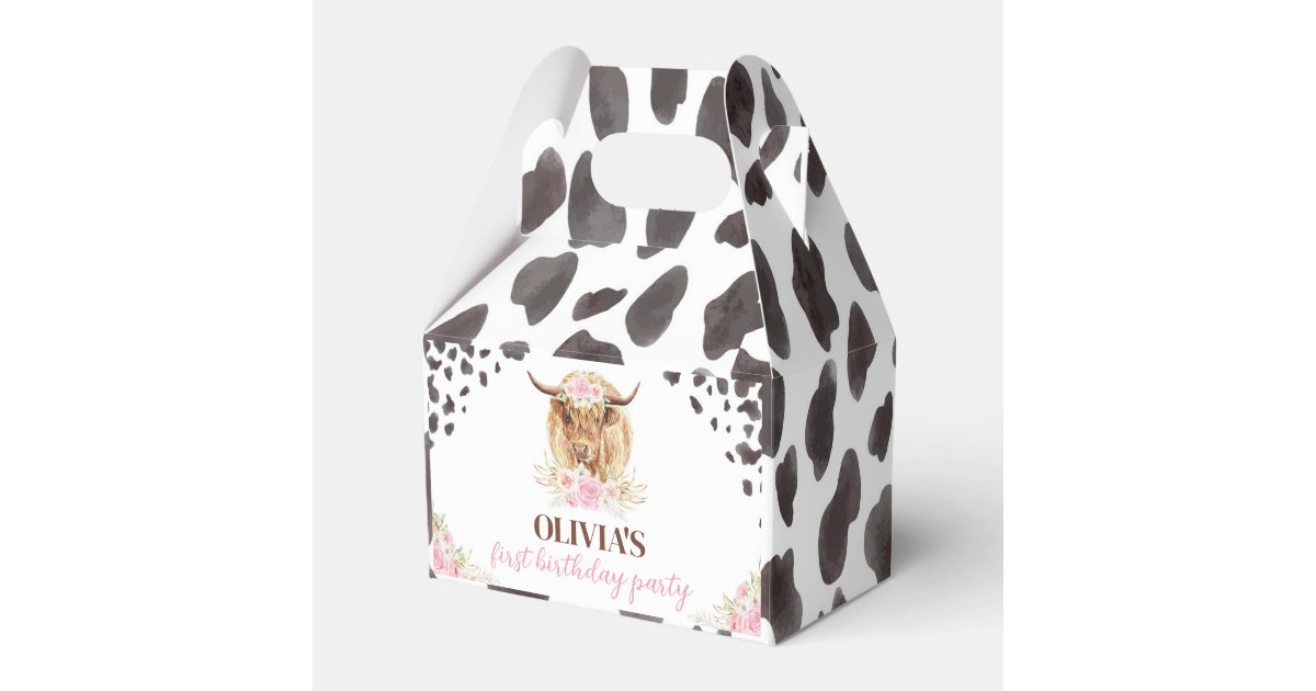 Highland Cow Birthday Party Favor Box | Zazzle