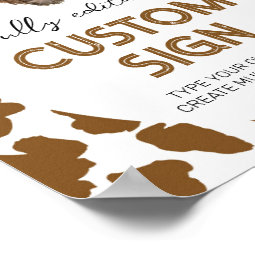 Highland Cow Birthday Party Table Sign | Zazzle