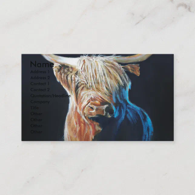 Highland cow business card | Zazzle