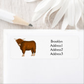 Highland cow cartoon illustration label | Zazzle