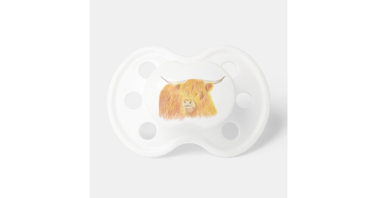 Highland cow dummy, baby pacifier | Zazzle