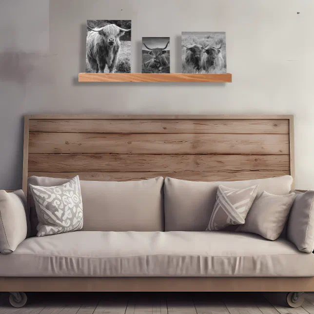 Highland Cow Farm House Black White Picture Ledge | Zazzle