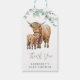 Highland Cow Greenery Farm Animals Baby Shower Gift Tags | Zazzle