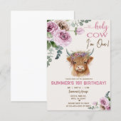 Highland cow, holy cow girl birthday invitation. invitation | Zazzle