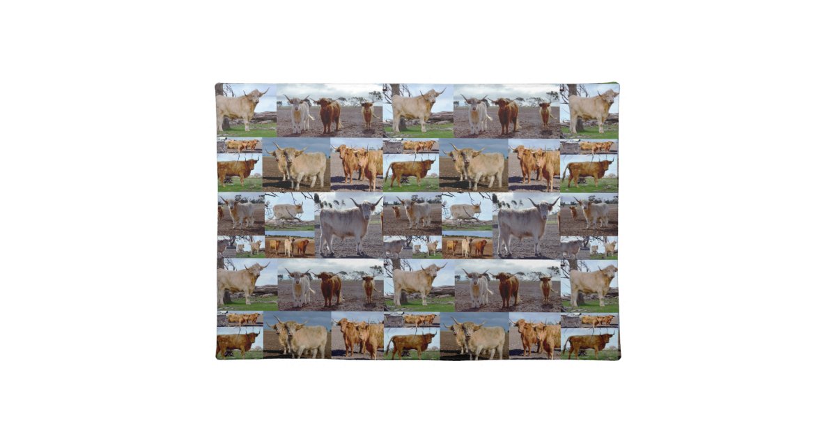 Highland Cow Photo Collage, Placemat | Zazzle