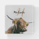 Highland cow portrait custom name initial monogram paperweight | Zazzle