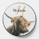 Highland cow portrait custom name initial monogram PopSocket | Zazzle