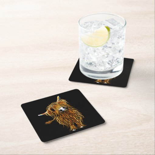 HiGHLaND CoW PRiNT CoaSTeRS ' CoooWeee ' | Zazzle