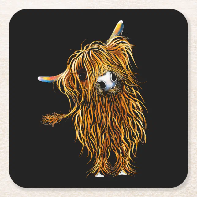 HiGHLaND CoW PRiNT CoaSTeRS ' CoooWeee ' | Zazzle