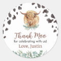 Highland Cow Sticker Labels Birthday Baby Shower | Zazzle