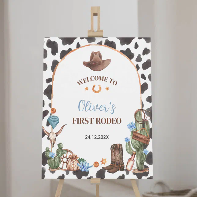 Highland Cowboy Birthday Welcome Sign | Zazzle