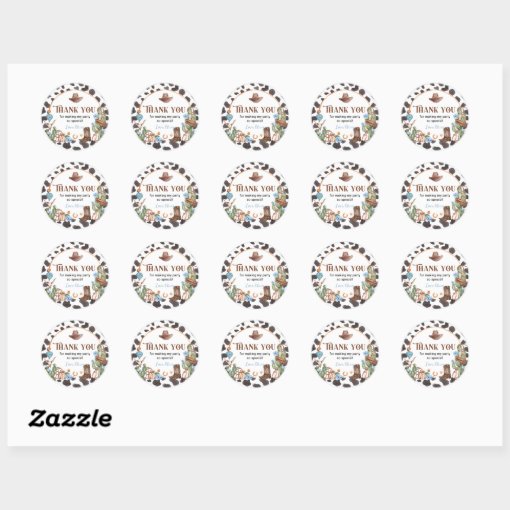 Highland Cowboy Labels Birthday Stickers | Zazzle