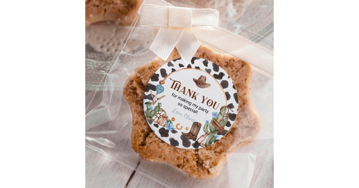 Highland Cowboy Labels Birthday Stickers | Zazzle