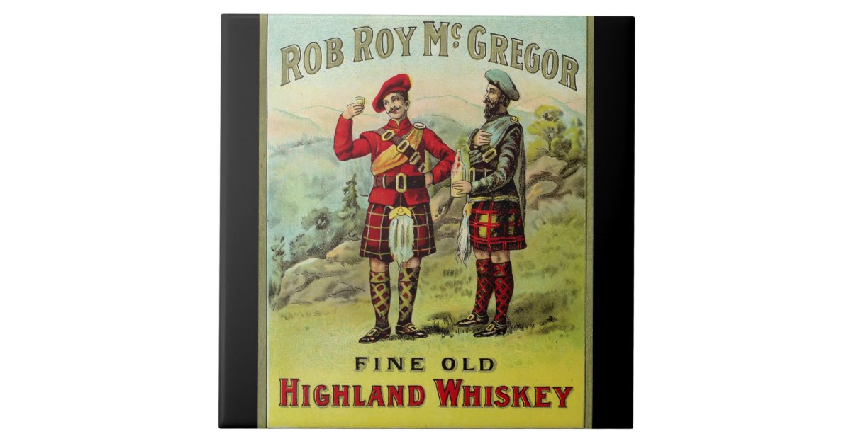 HIghland Scottish Whiskey Label Ceramic Tile | Zazzle