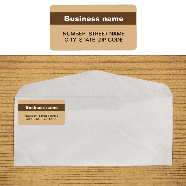 Highlighted Brand Name on Light Brown Address Label | Zazzle