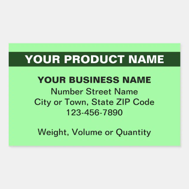 Highlighted Product Name on Light Green Rectangular Sticker | Zazzle