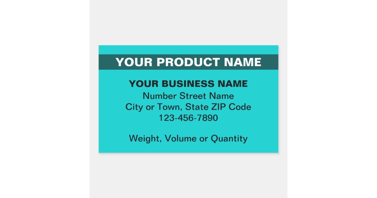 Highlighted Product Name on Teal Green Rectangular Sticker | Zazzle