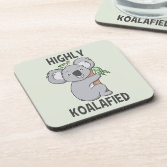 Highly Koalafied Koala Beverage Coaster | Zazzle