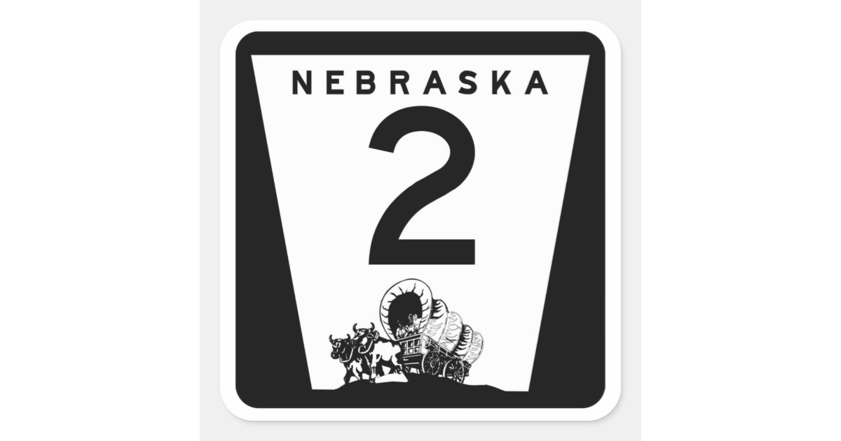 Highway 2, Nebraska, USA Square Sticker | Zazzle