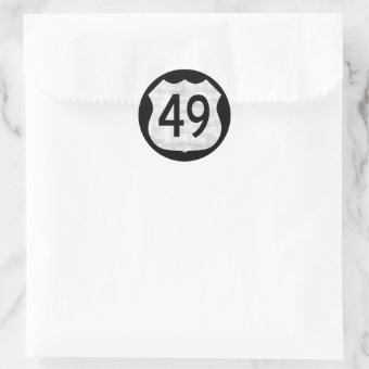 Highway 49 Route Sign Classic Round Sticker | Zazzle